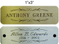 Casket and Urn Nameplates | Engraved Name Plate for Urns